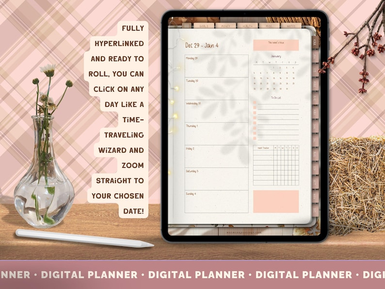 2026 Cottagecore Portrait Digital Planner, Goodnotes iPad Planner (PDF ...