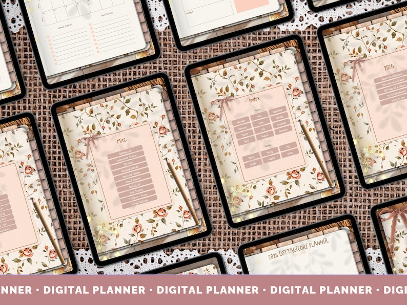 2026 Cottagecore Portrait Digital Planner, Goodnotes iPad Planner (PDF ...
