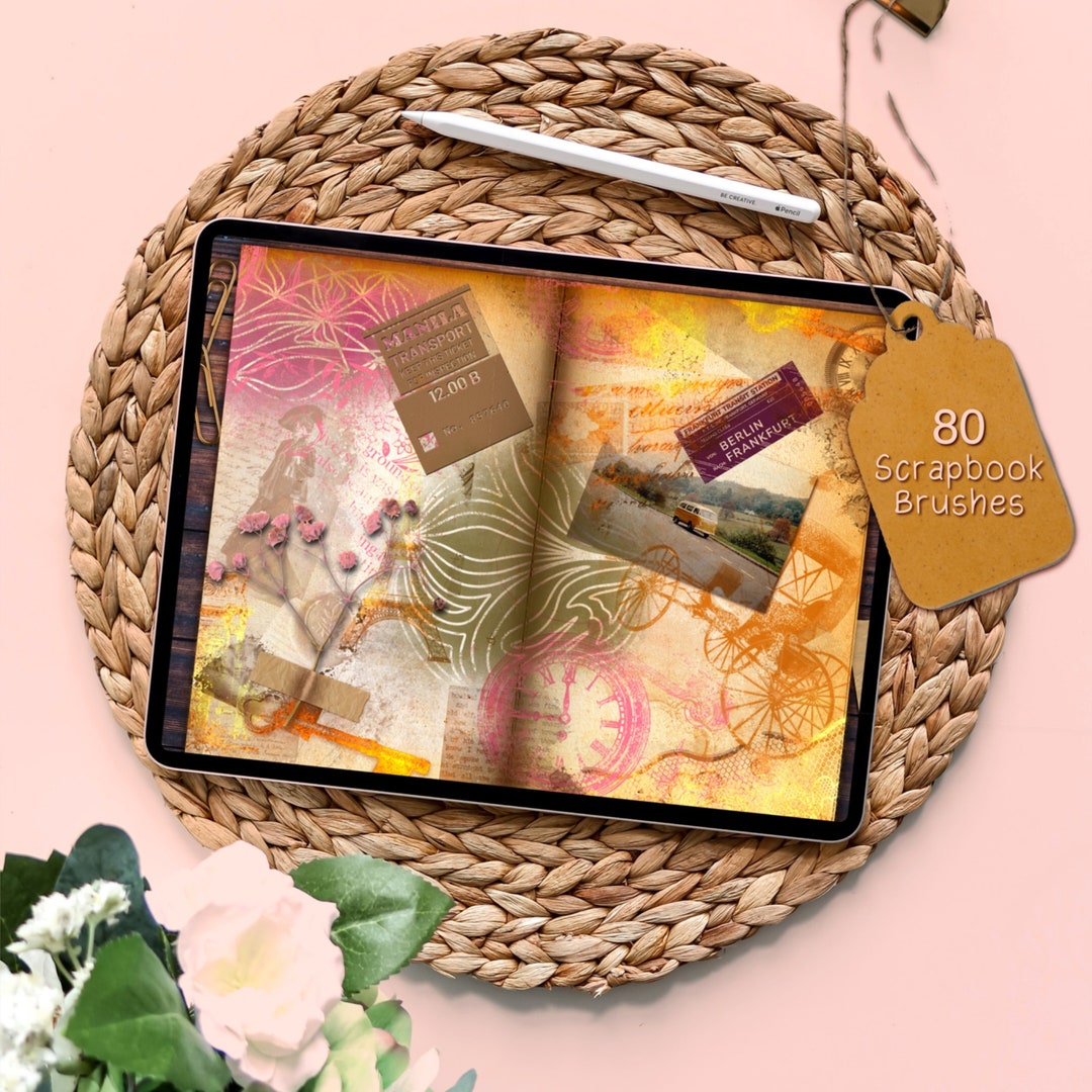 80 Procreate VINTAGE SCRAPBOOK BRUSHES | Procreate Scrapbooking Brushes ...