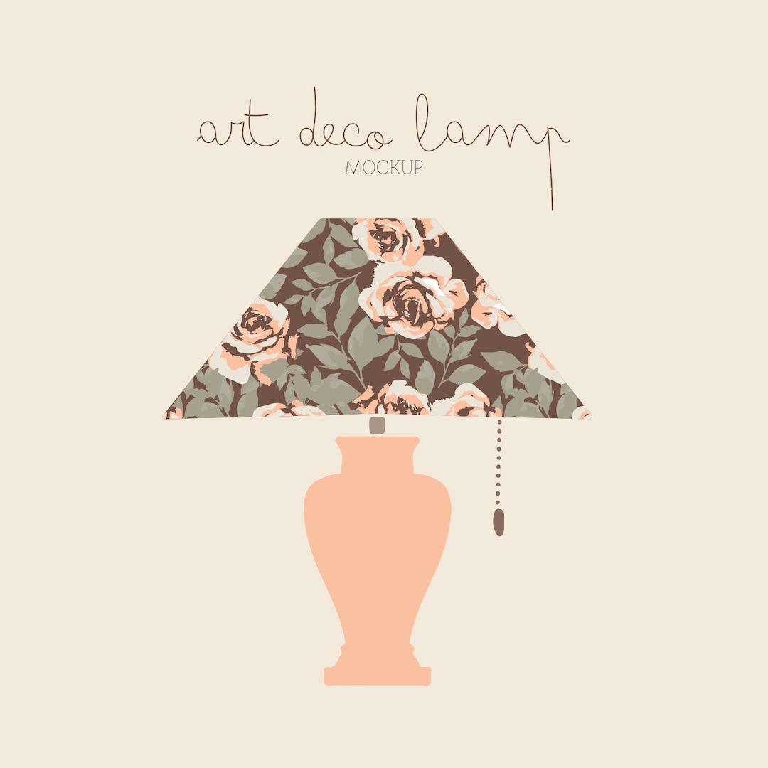 Art Deco Lamp Mock-up / Hand Drawn Mock up / Pattern Digital Mock up ...