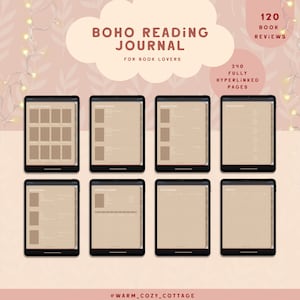 Boho Digital Reading Journal | Reading Planner | Reading Digital ...