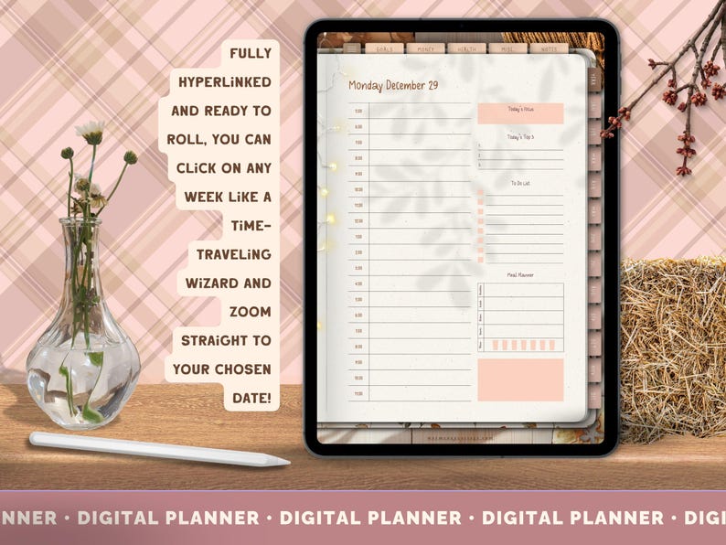 2026 Cottagecore Portrait Digital Planner, Goodnotes iPad Planner (PDF ...