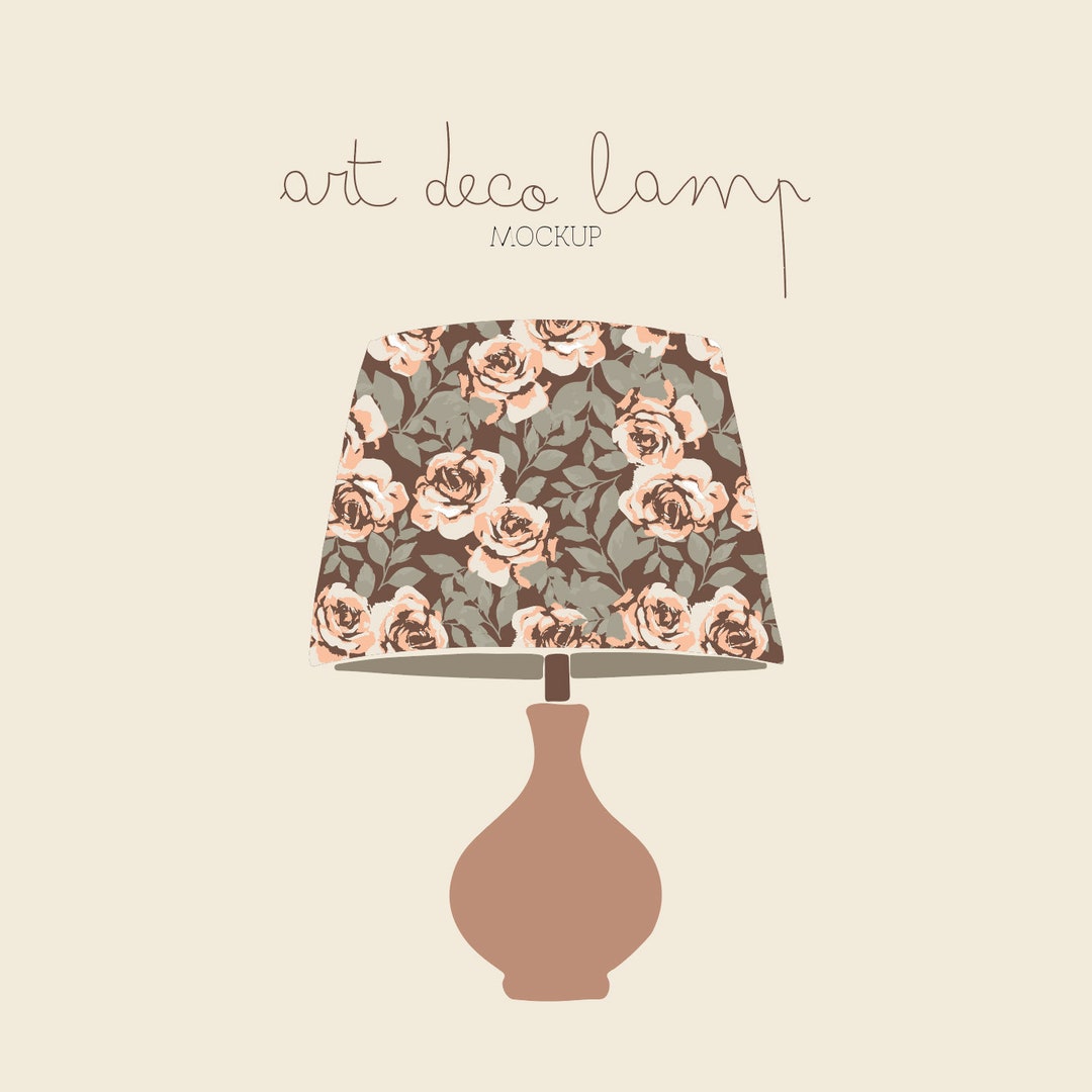 Art Deco Lamp Mock-up / Hand Drawn Mock up / Pattern Digital Mock up ...