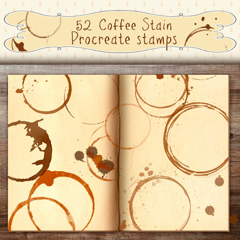 52 Coffee Stain Procreate Brushes Stamps - Etsy