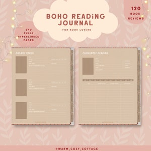 Boho Digital Reading Journal | Reading Planner | Reading Digital ...