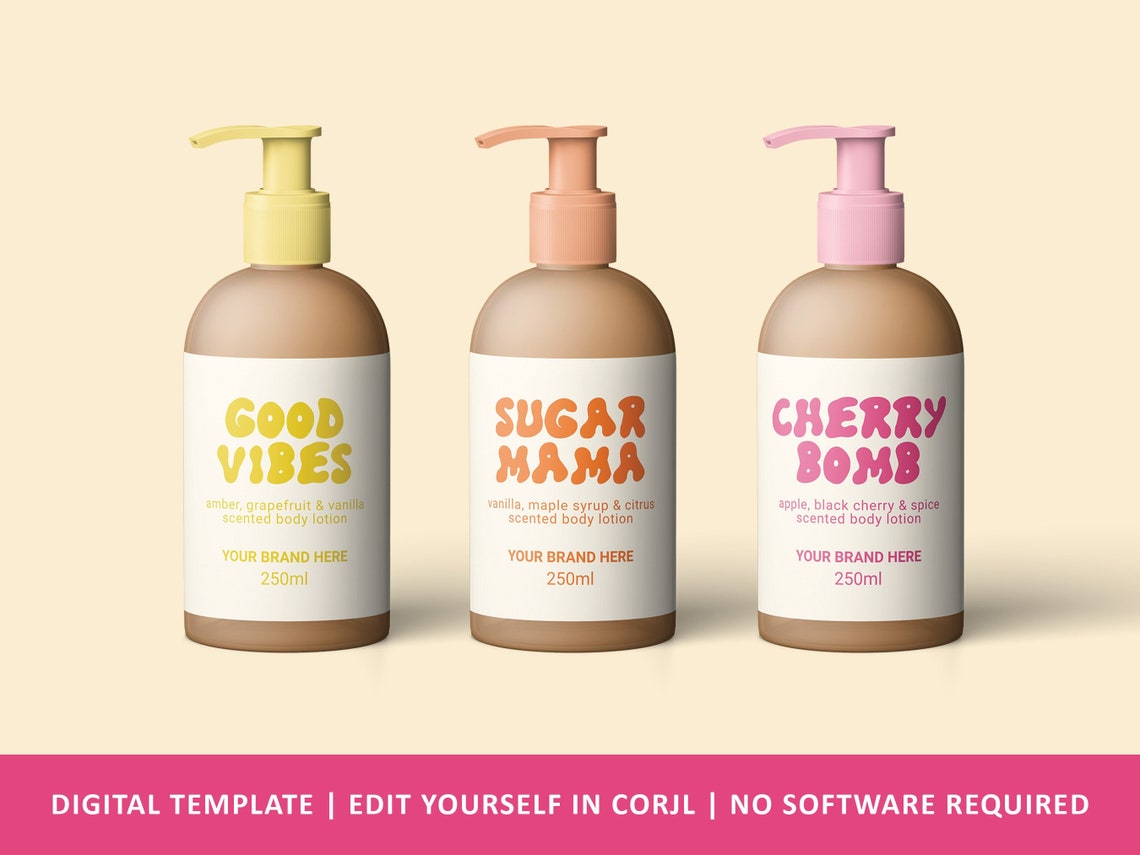 DAZIEFLORRIE Wrap Around Bottle Label Template - Editable Body Product ...