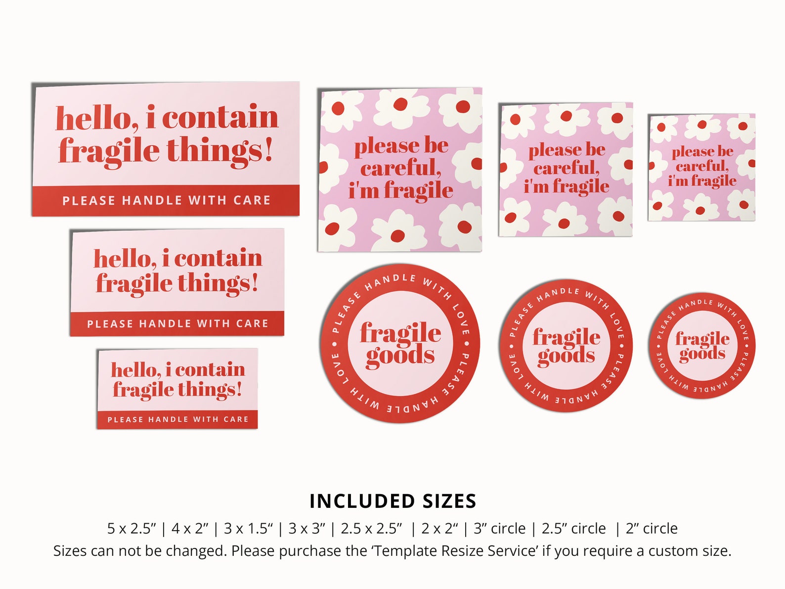 FLORRIE Fragile Package Sticker Template - Editable Fragile Sticker ...