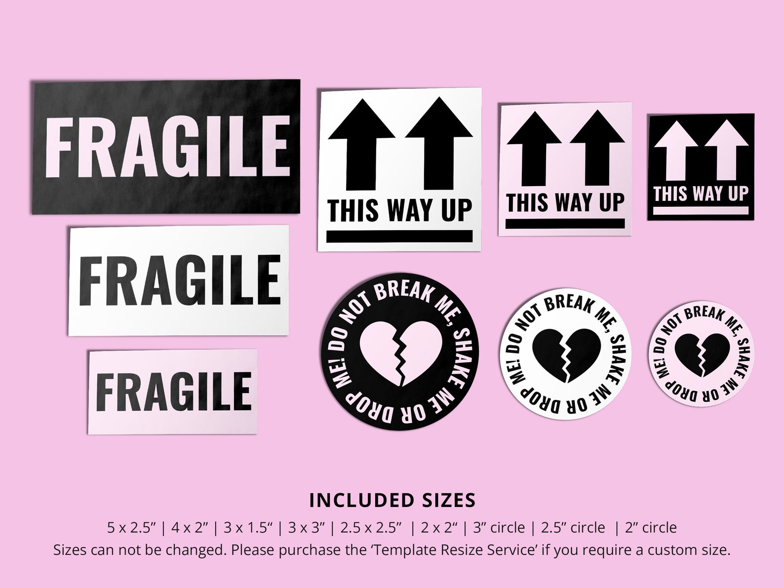 BAILEY Fragile Package Sticker Template - Editable Fragile Sticker ...