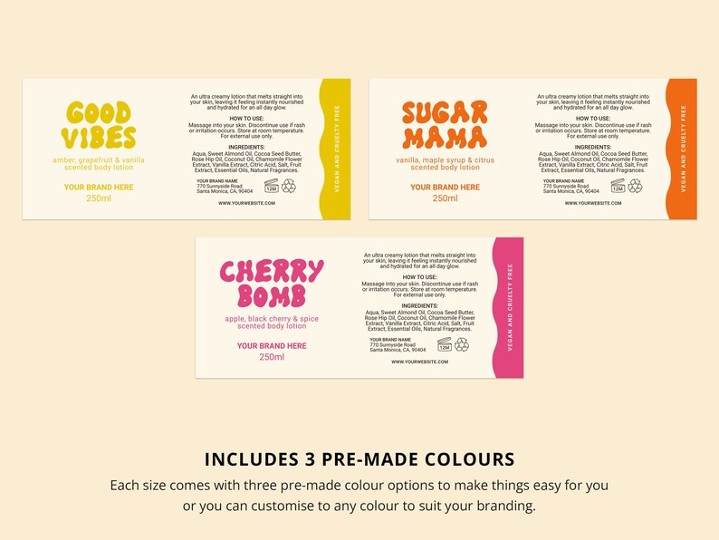 DAZIEFLORRIE Wrap Around Bottle Label Template - Editable Body Product ...