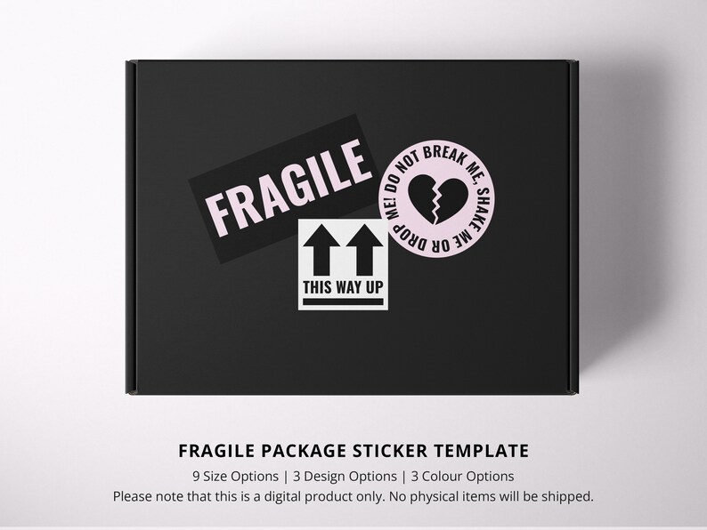BAILEY Fragile Package Sticker Template - Editable Fragile Sticker ...