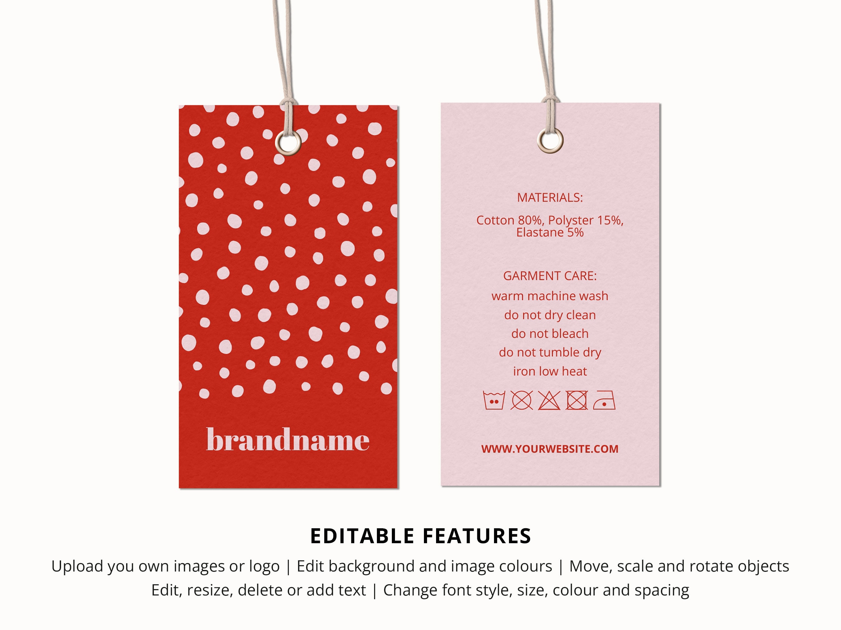 FLORRIE Hang Tag Template Editable Hang Tag, Printable Hang Tag ...