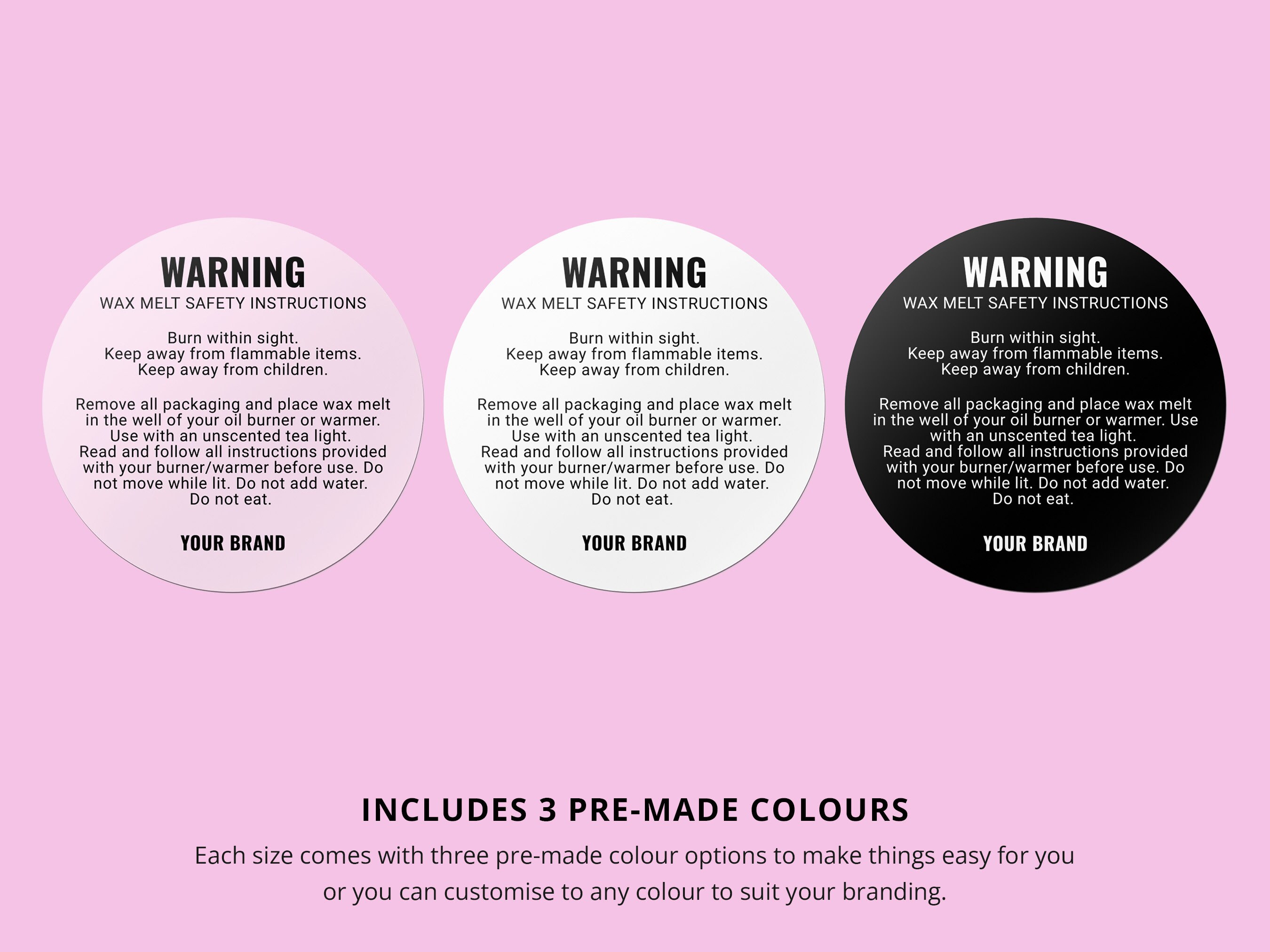 BAILEY Wax Melt Warning Label Template - Editable Wax Melt Warning ...