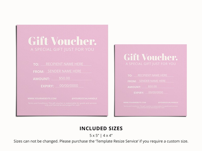 FLORRIE Gift Voucher Template - Editable Gift Voucher, Printable Gift ...