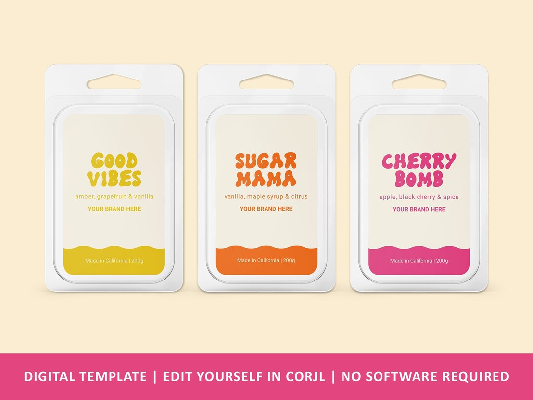 DAZIE Wax Melt Label Template, Editable Wax Melt Labels, Printable Wax ...