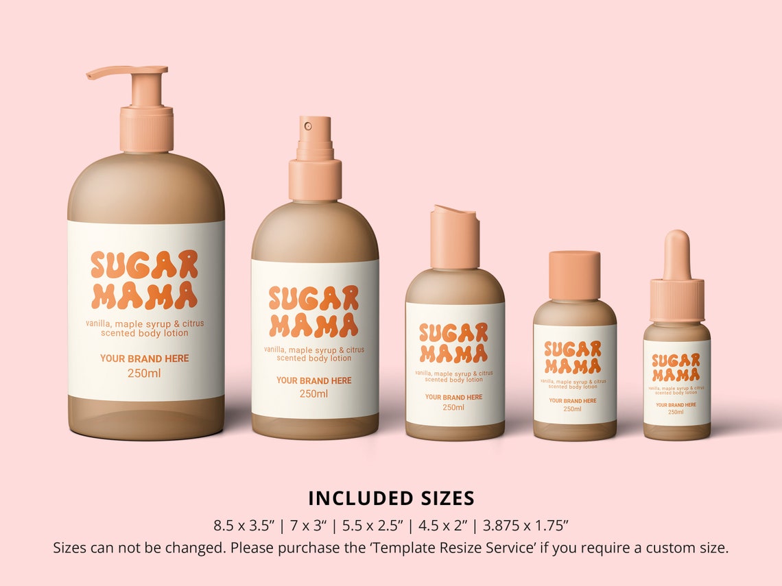 DAZIEFLORRIE Wrap Around Bottle Label Template - Editable Body Product ...