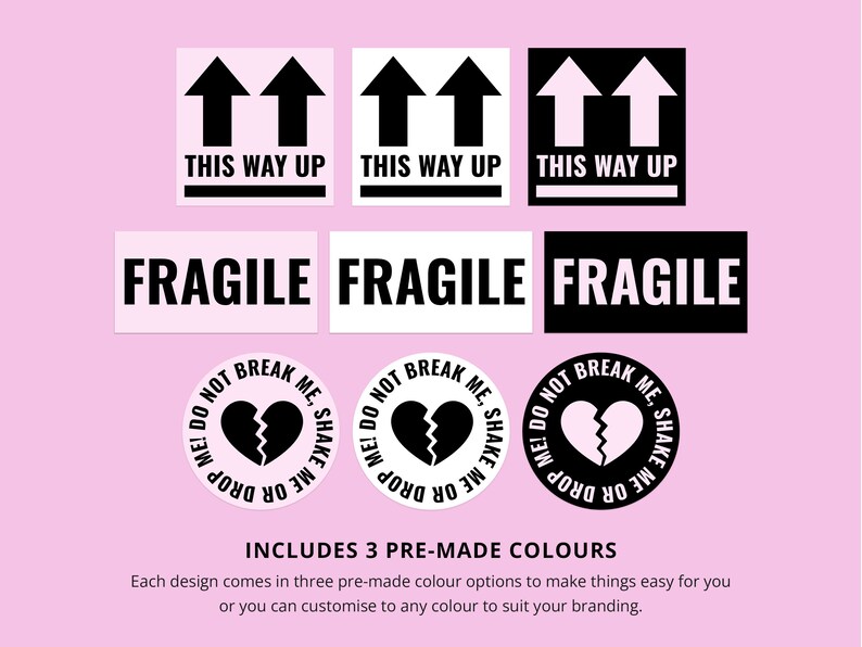 BAILEY Fragile Package Sticker Template - Editable Fragile Sticker ...