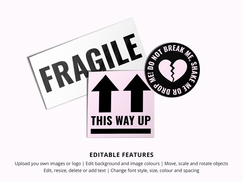 BAILEY Fragile Package Sticker Template Editable Fragile - Etsy