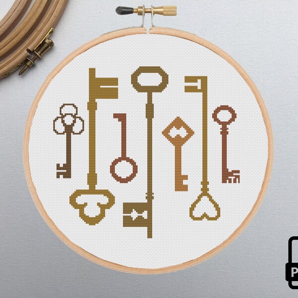 Keys Cross Stitch - Etsy
