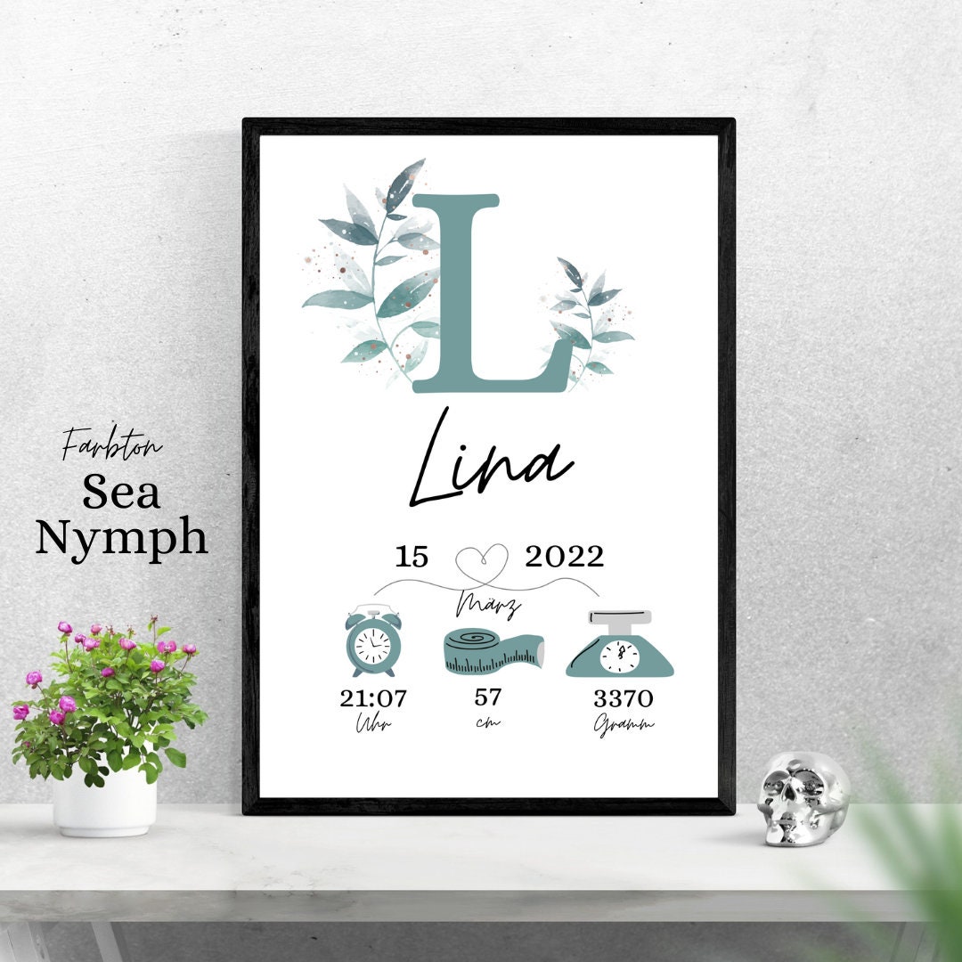 Birth Poster Dates of Birth Poster Birth Announcement - Etsy