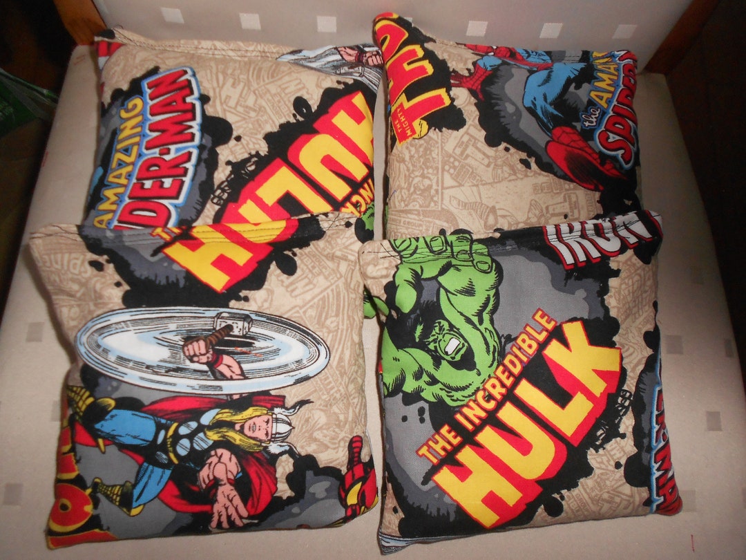 Set of 4 Super Heros Hulk Corn Hole Bags - Etsy