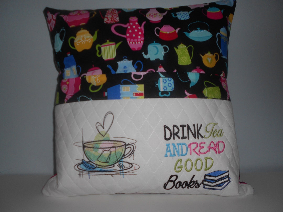 Tea Reading Pocket Pillow, Great Adult Gift, Fun Characters, Pillow ...