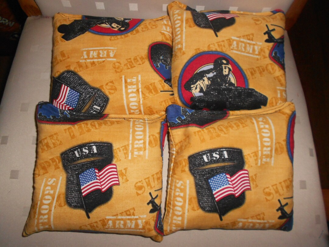 Set of 4 Army Corn Hole Bags - Etsy