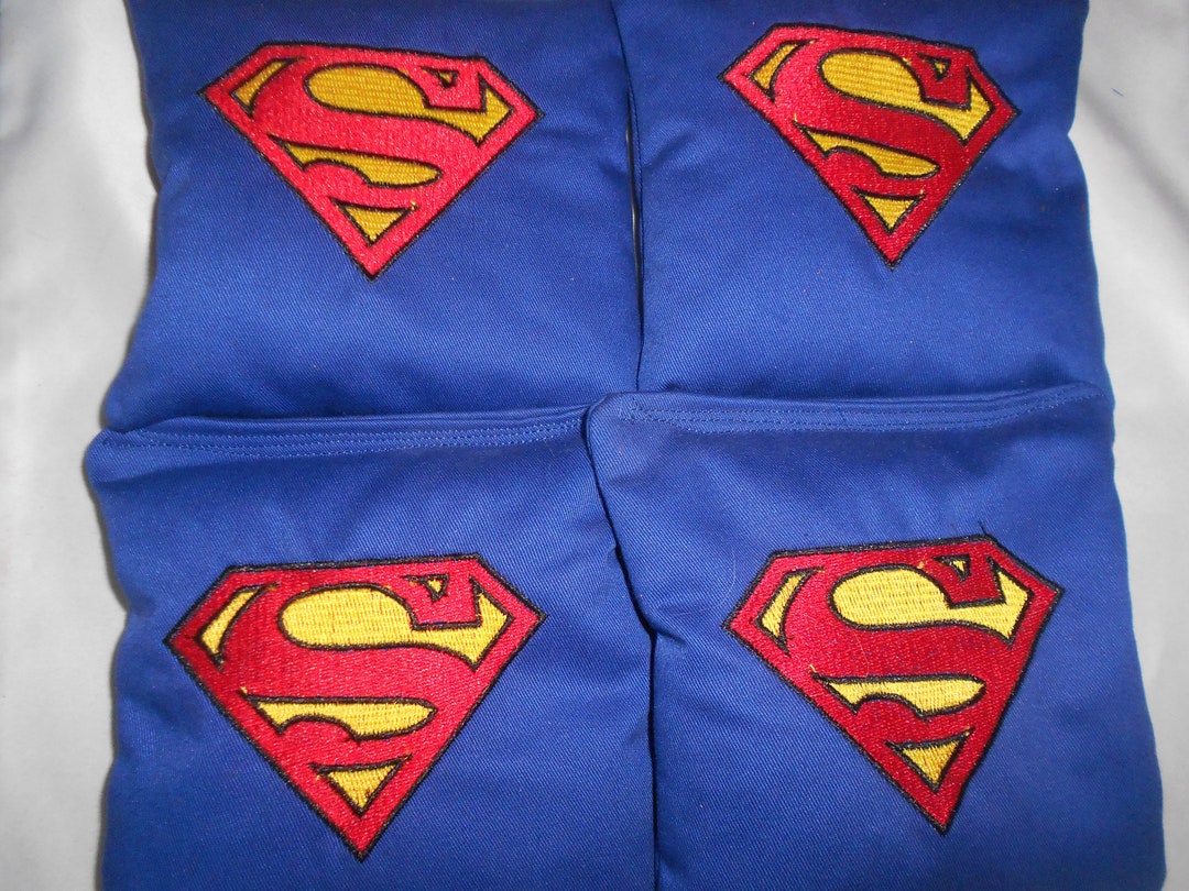Set of 4 Superman Embroidered Corn Hole Bags - Etsy