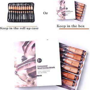 12pcs Wood Carving Chisel Set for Woodworking, Professional Wood Gouge ...