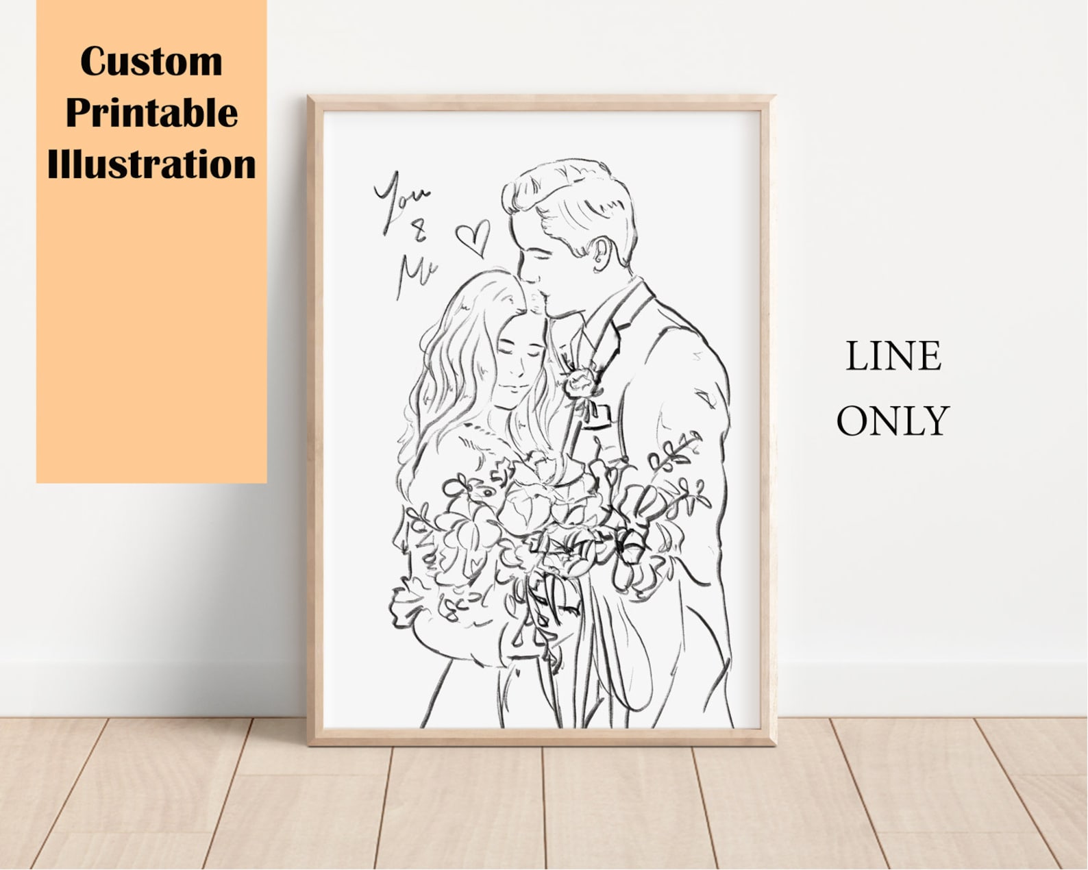 Personalized Drawing, Custom Line Drawing, Line Portrait, Custom Gift ...