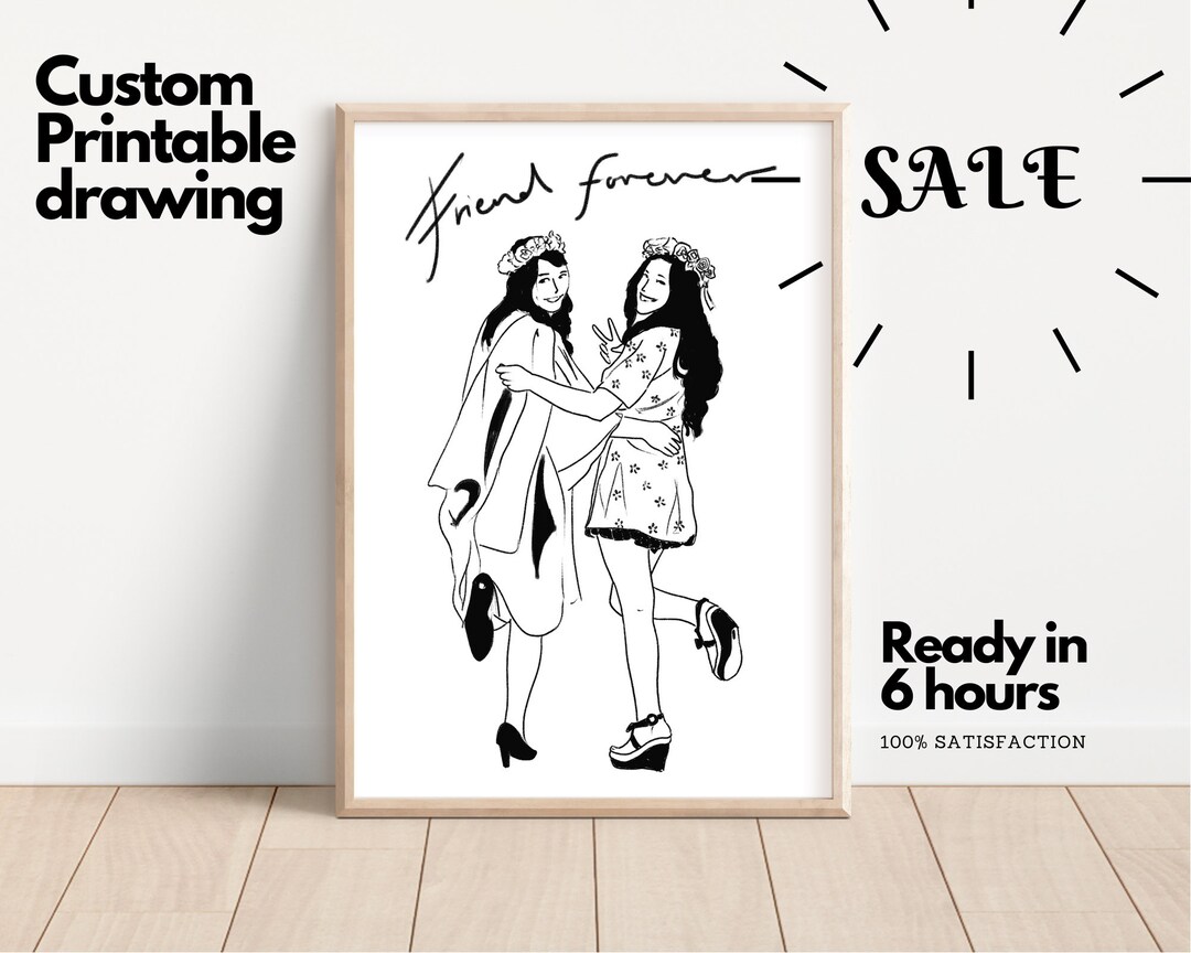 Personalized Drawing, Custom Drawing, Line Portrait, Custom Gift ...