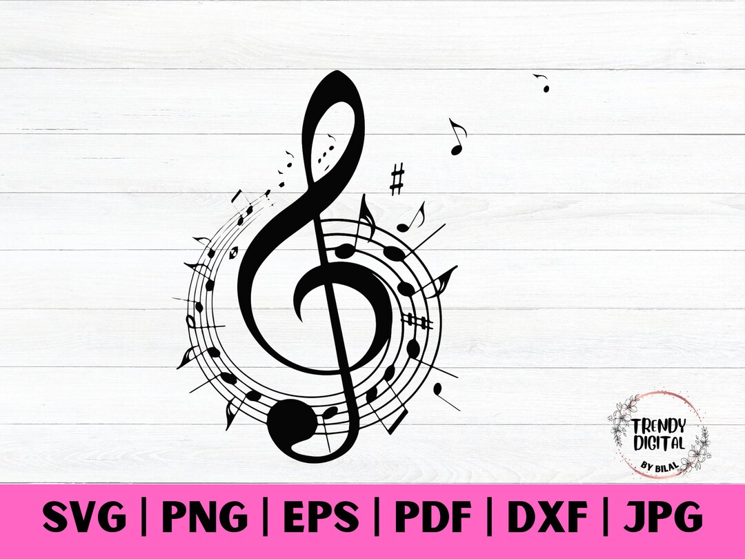 Notas musicales svg png eps dxf Silhouette music vector svg - Etsy México