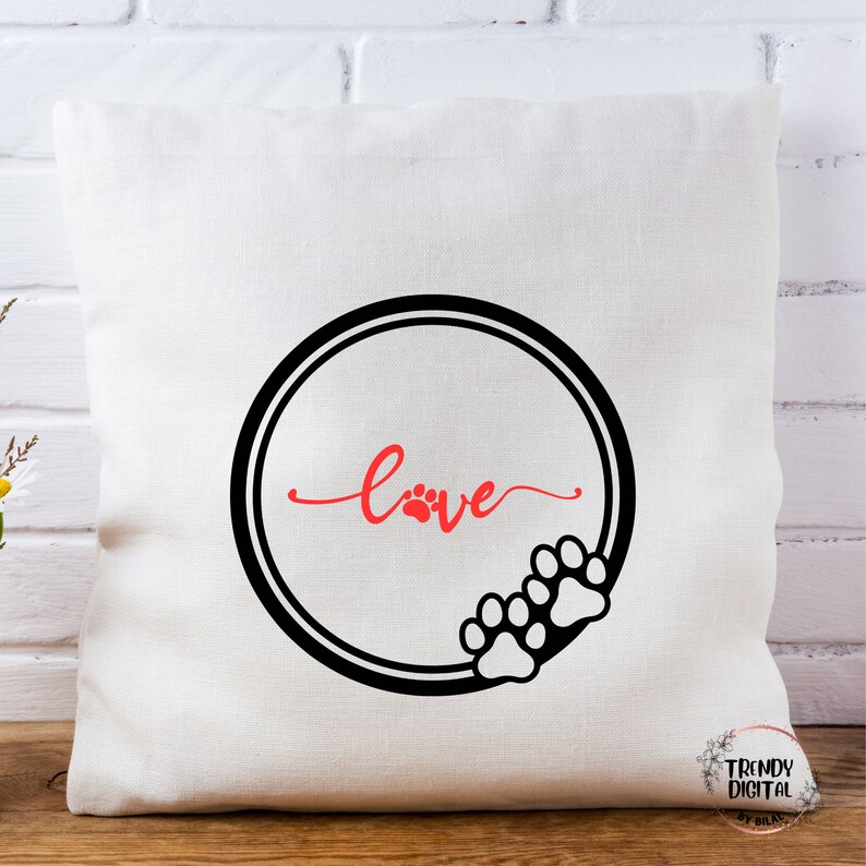 Dog Paw Frame SVG Cat Paw PNG Love Paw Sign Instant Digital - Etsy