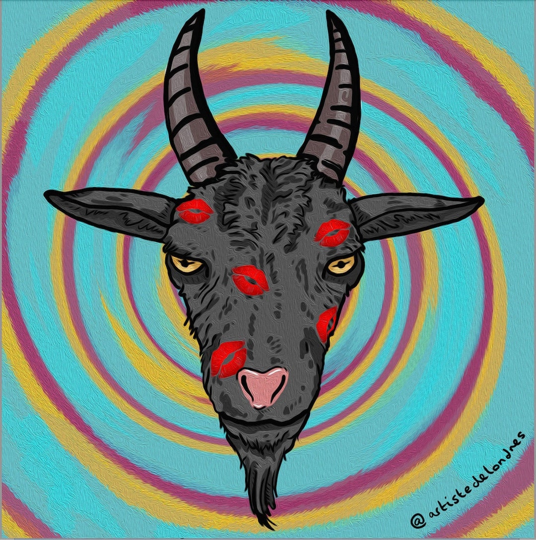 Kiss the Go-goat Print - Etsy