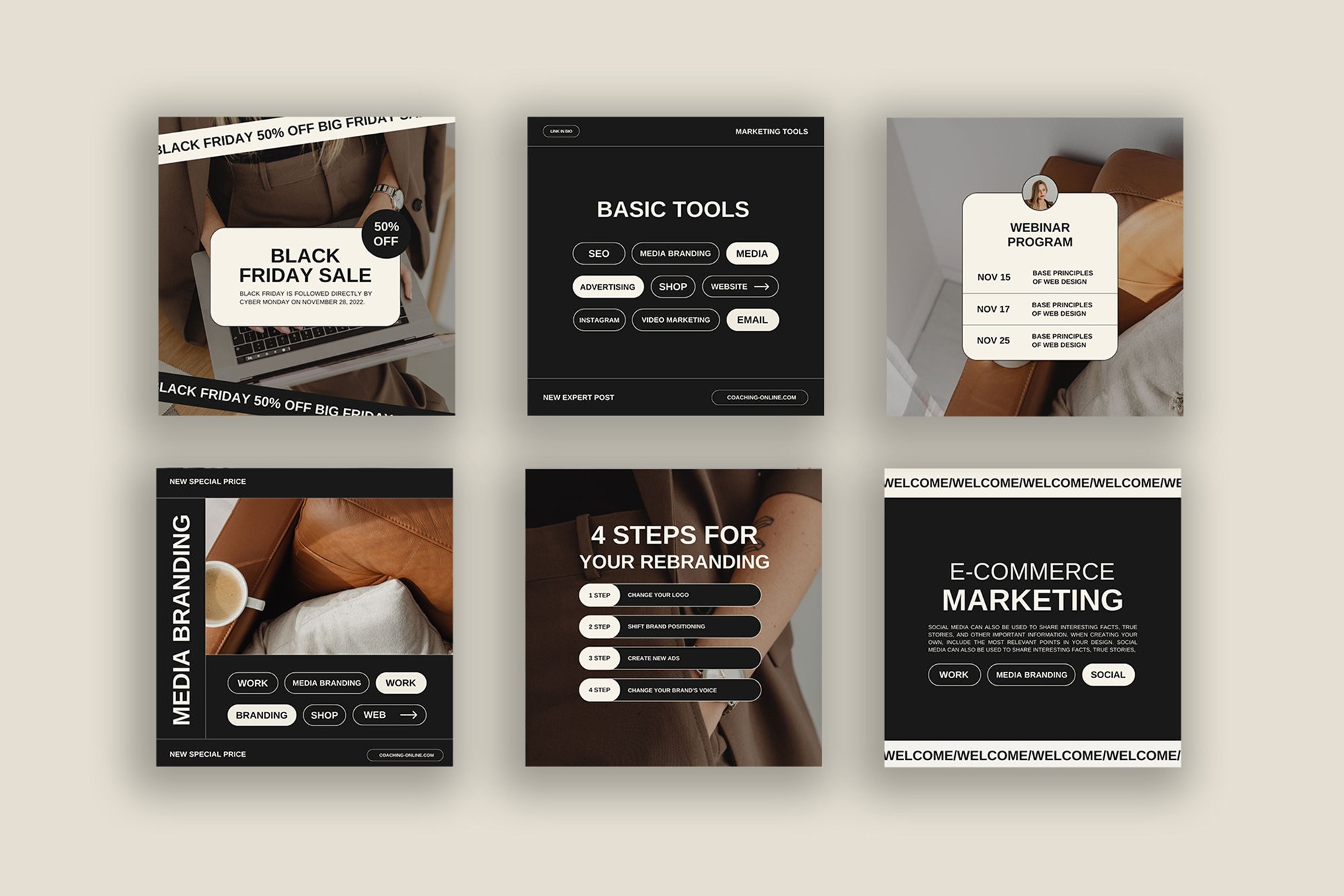 100 Coach Instagram Template Canva and Photoshop for Content Creators ...