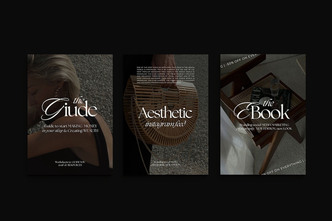 Aesthetic Ebook Template Canva Lead Magnet Template Black Luxury Small ...