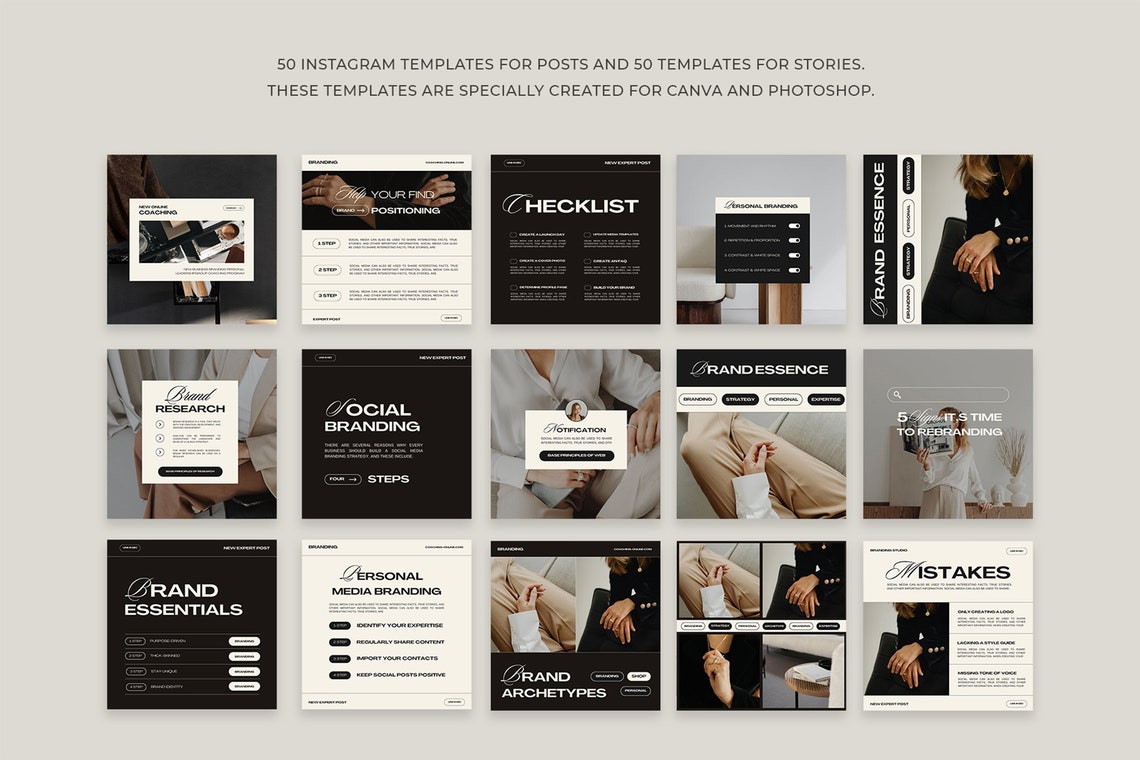 Coach Instagram Template for Canva and Photoshop, Instagram Post and ...