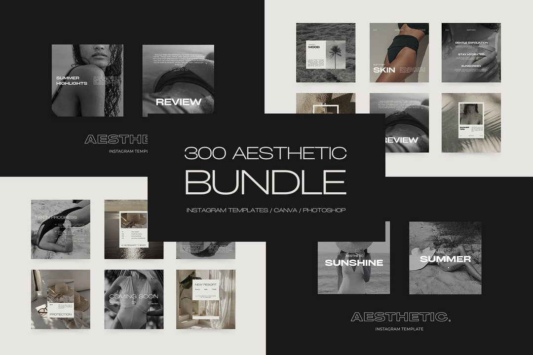 300 Aesthetic Social Media Templates III, Aesthetic Instagram Templates ...