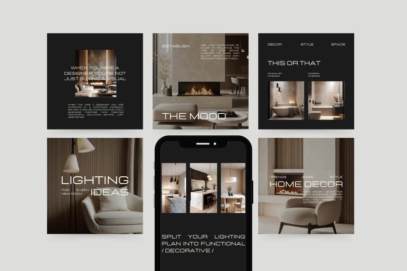 1600 Interior Design Instagram Templates Bundle for Social Media - Etsy