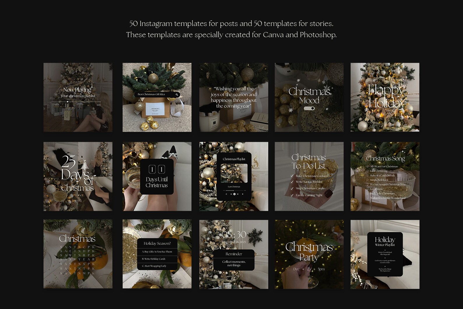 200 Christmas Aesthetic Bundle Canva Post Stories Christmas - Etsy
