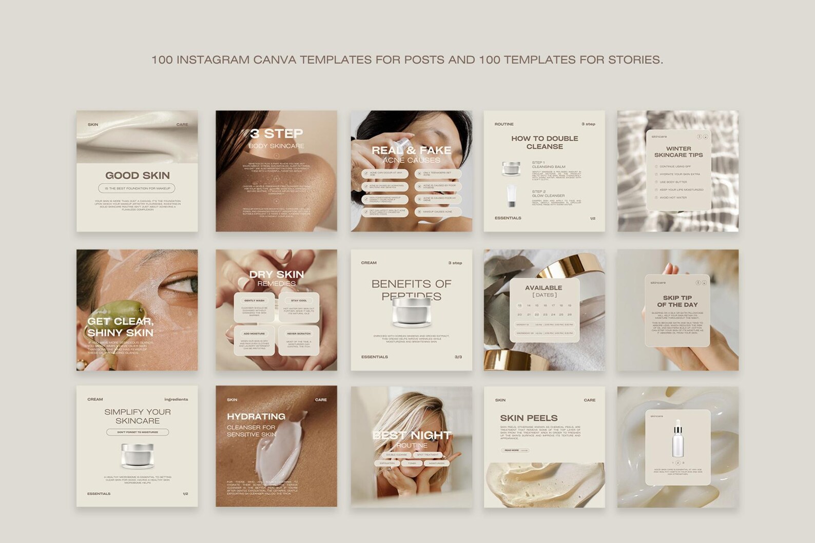 200 Skincare Instagram Templates, Skincare Social Media Templates ...