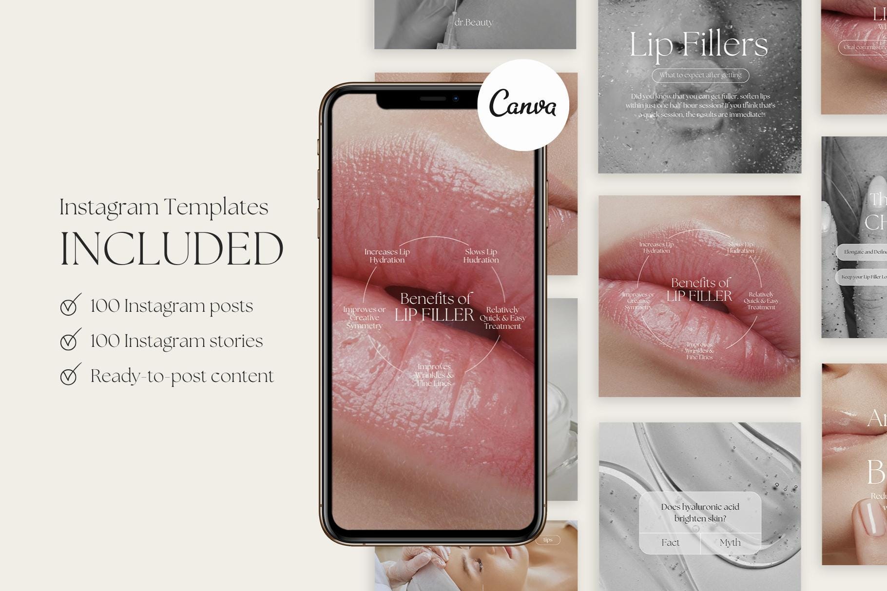 Botox and Lip Fillers Instagram Templates, Botox Instagram Posts, Nurse ...
