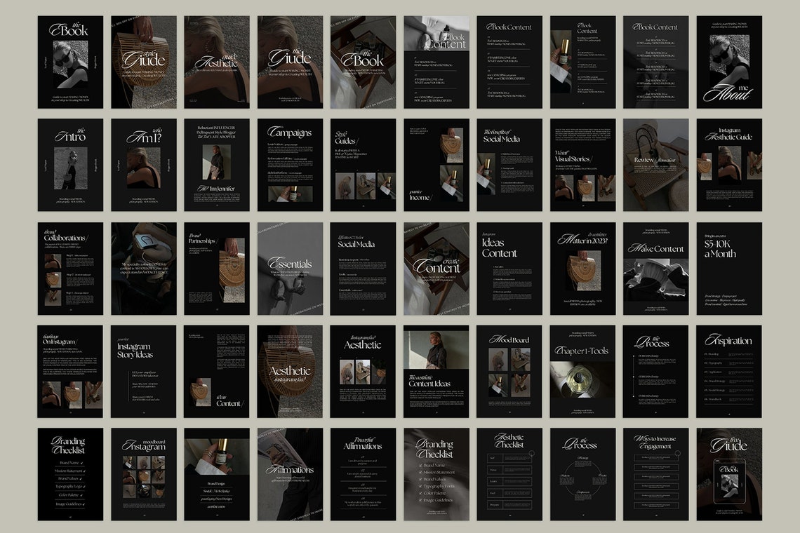Aesthetic Ebook Template Canva Lead Magnet Template Black Luxury Small ...