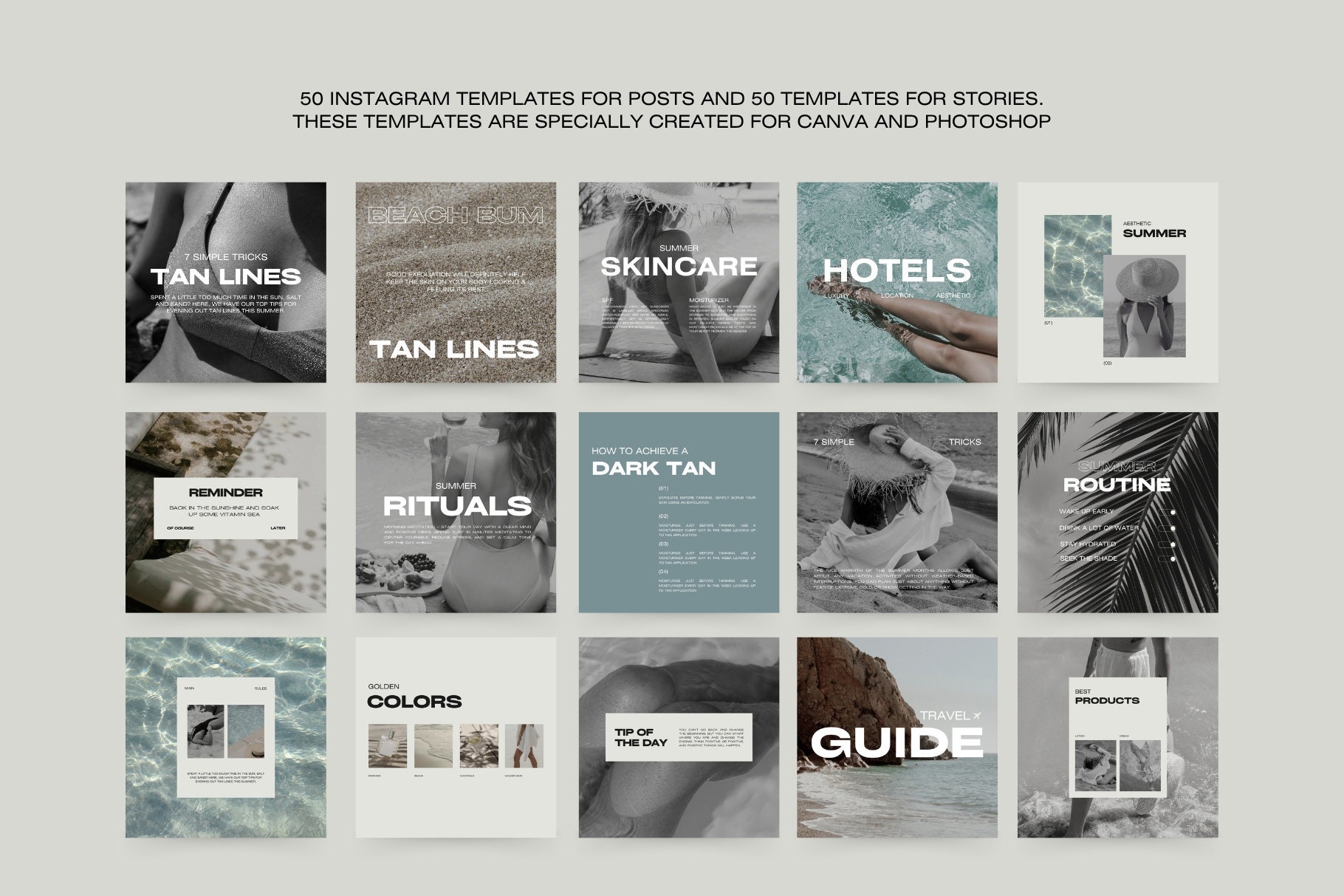 500 Aesthetic Social Media Template Canva and Photoshop Modern ...