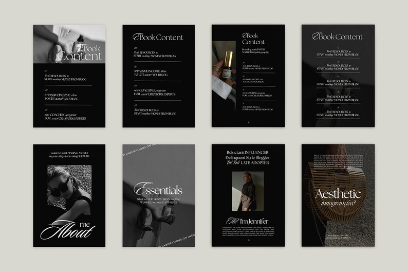 Aesthetic Ebook Template Canva Lead Magnet Template Black Luxury Small ...
