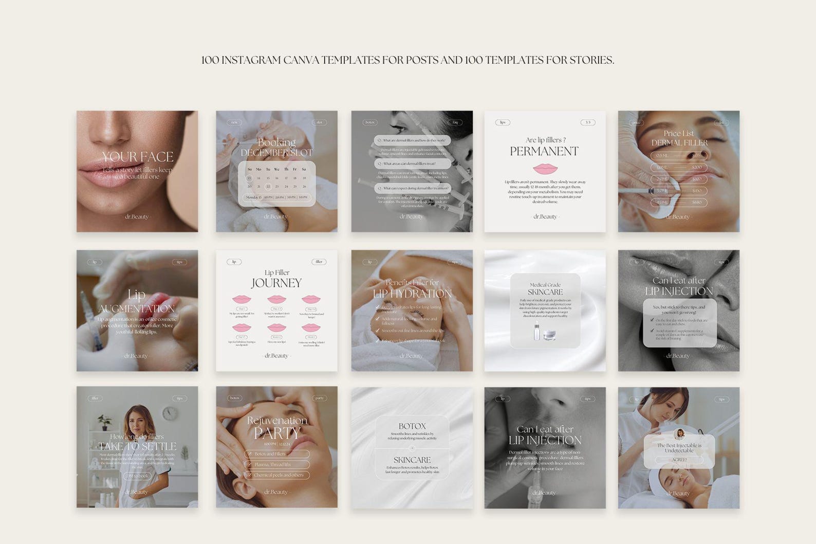 Botox and Lip Fillers Instagram Templates, Botox Instagram Posts, Nurse ...
