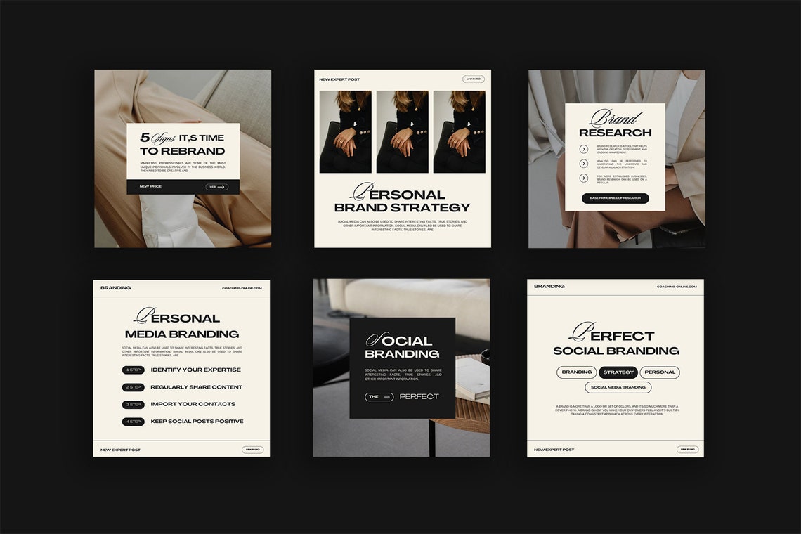 Coach Instagram Template for Canva and Photoshop, Instagram Post and ...