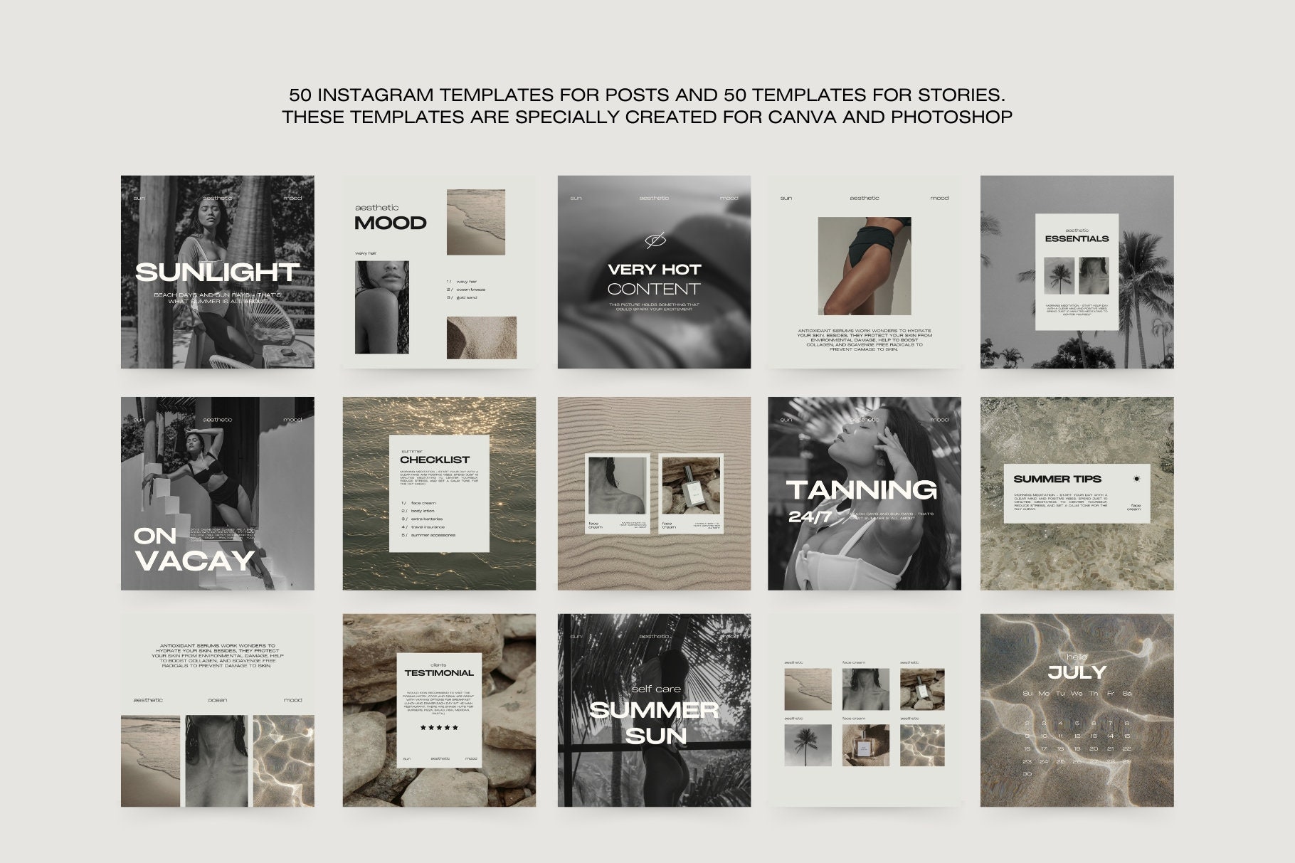 500 Aesthetic Social Media Template Canva and Photoshop Modern ...