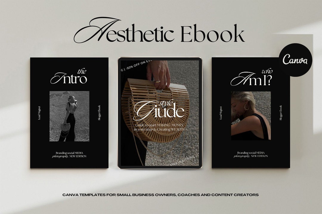 Aesthetic Ebook Template Canva Lead Magnet Template Black Luxury Small ...