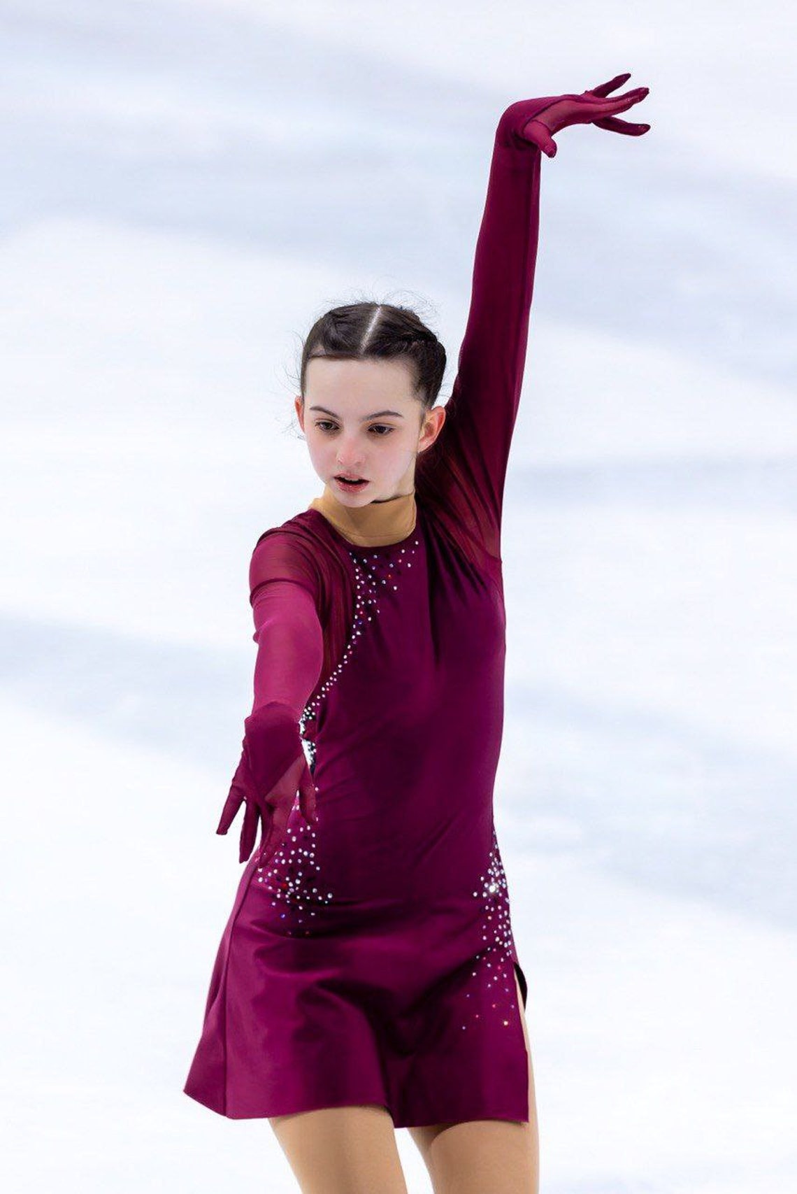 Figure Skating Dress, Sports Dress, Sports Dress, Burgundy Dress, Figure Skating - Etsy