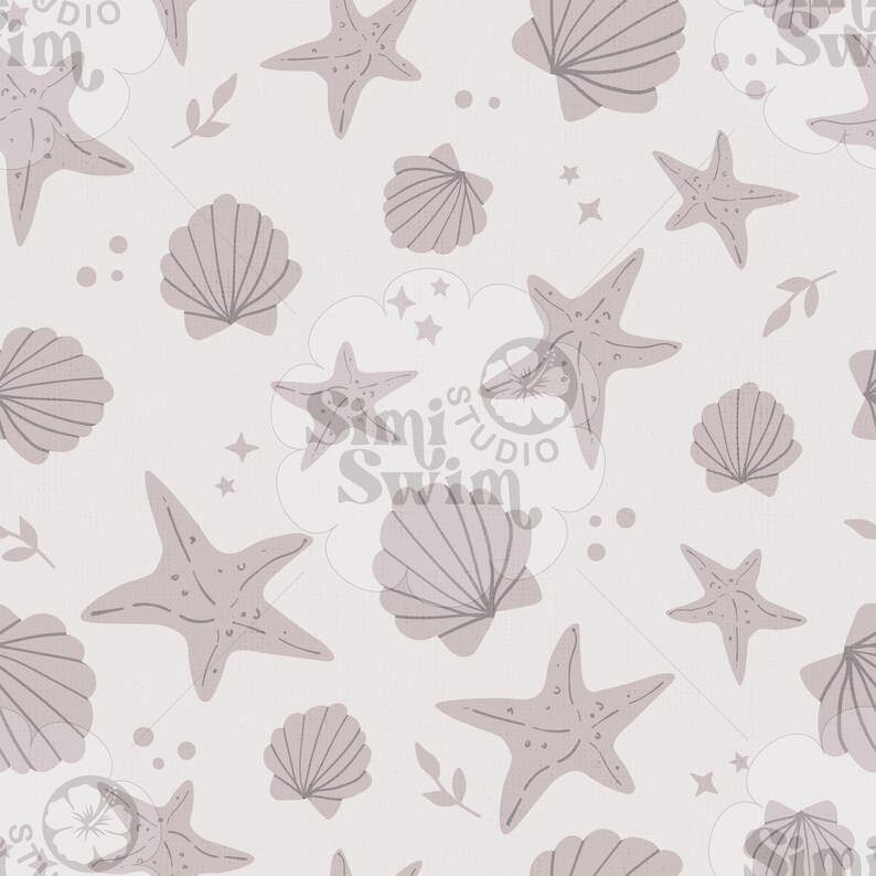 Boho Sea Shell Sea Life Pattern, Digital Seamless Pattern for Fabrics ...